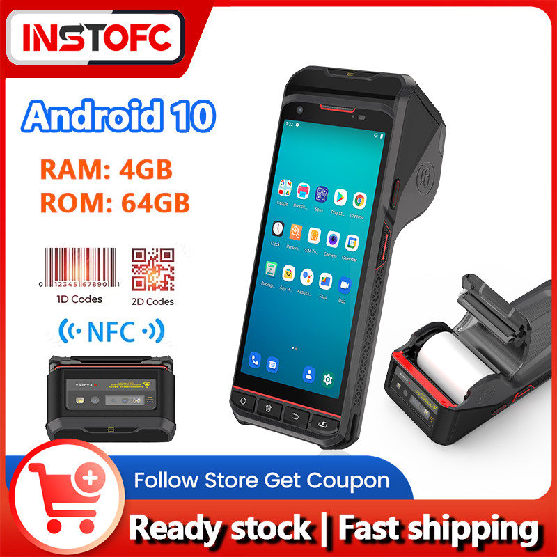 PDA POS Android 10 Handheld Terminal 2D Honeywell Scanner Built-in 58mm ...