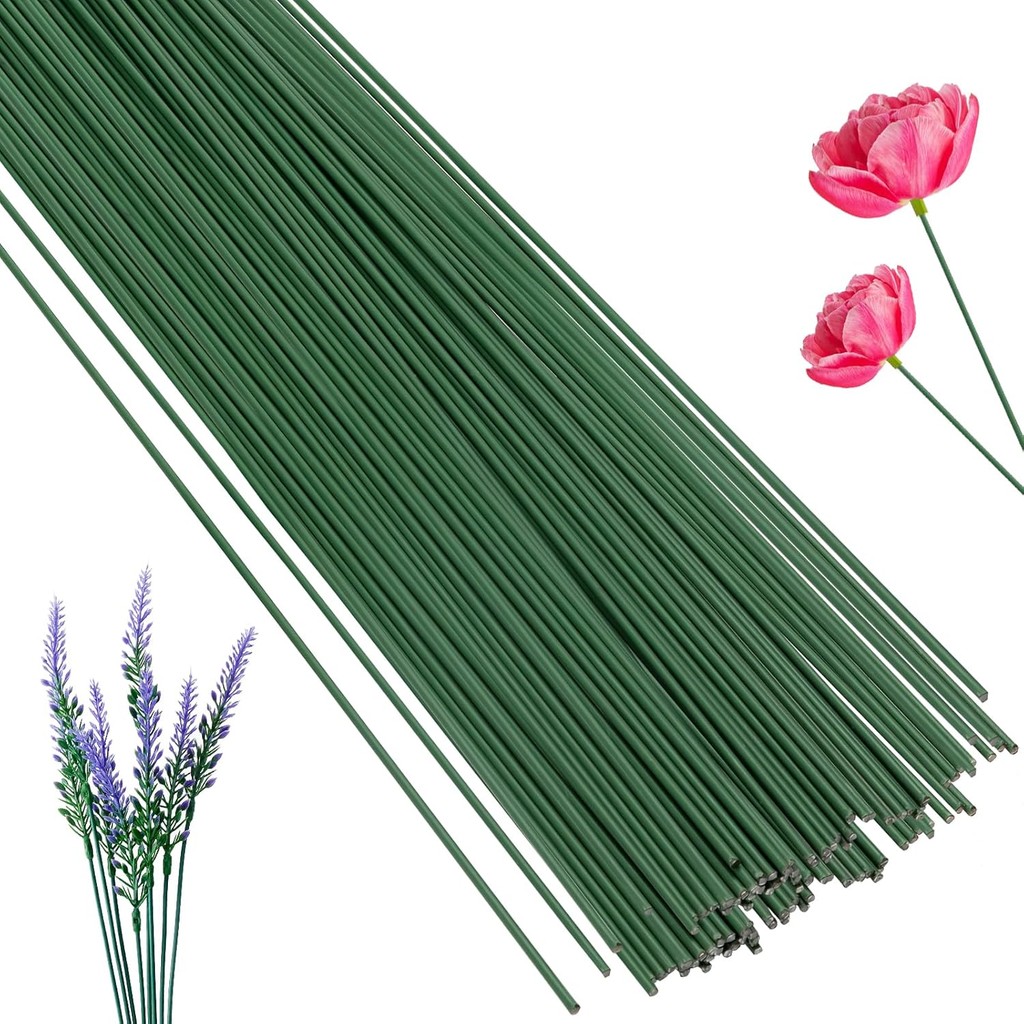 Floral Stems Wire For Paper Flower,30cm Gauge Dark Green Floral Stem ...
