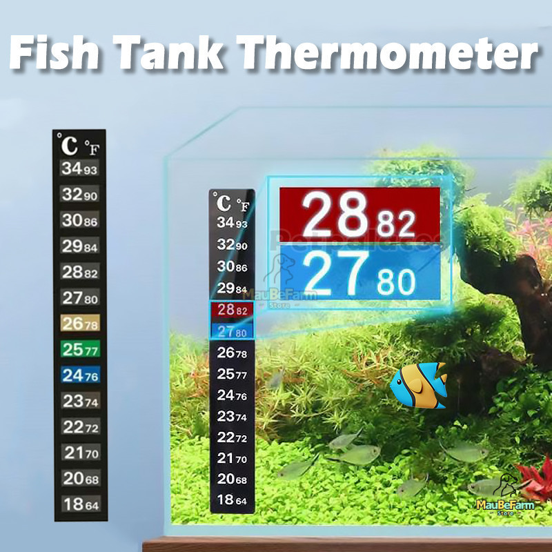 Aqua Thermo Sticker Thermometer Glass Fish Tank Water Temperature ...