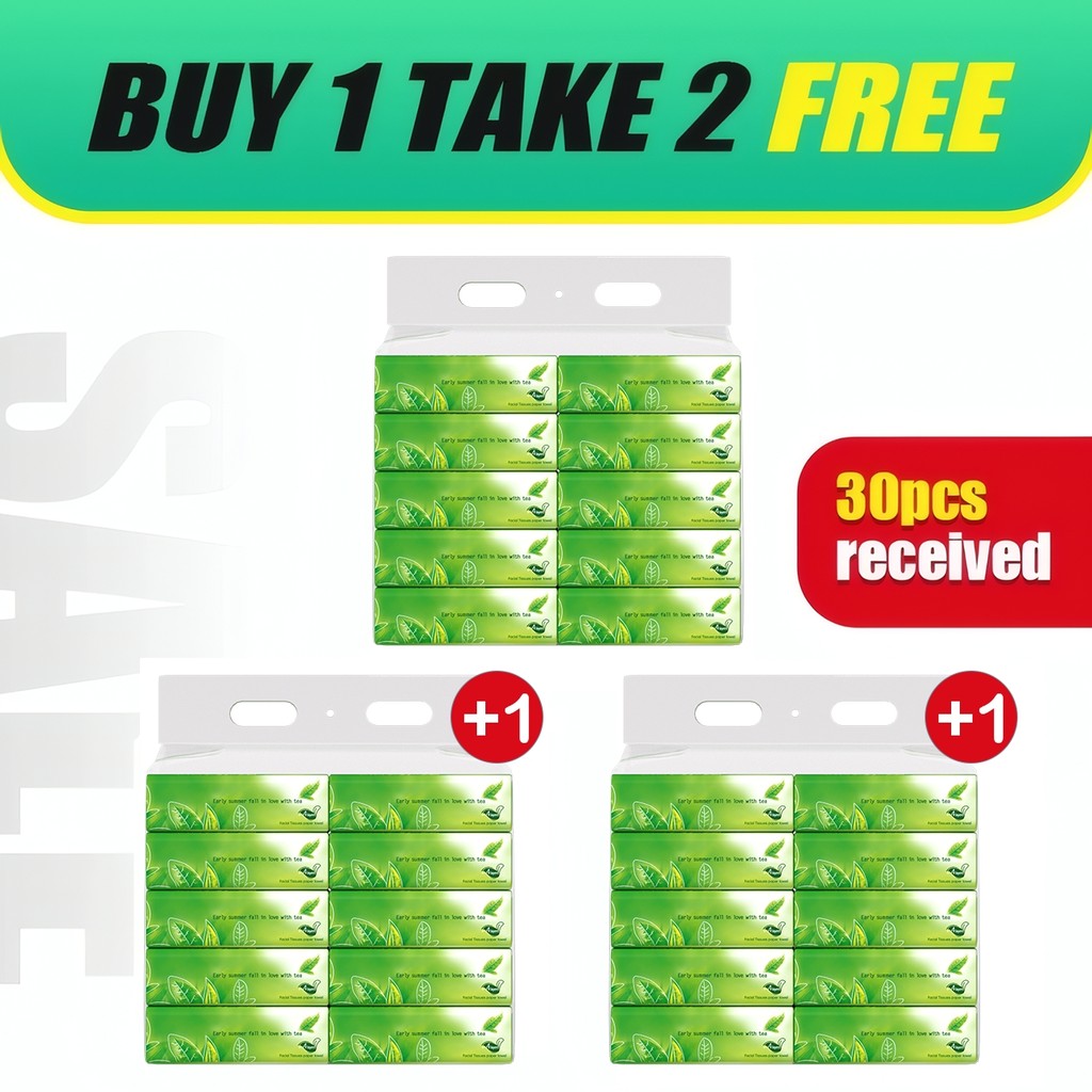 COD facial tissue green tea sunflower white Family Pack | Shopee ...