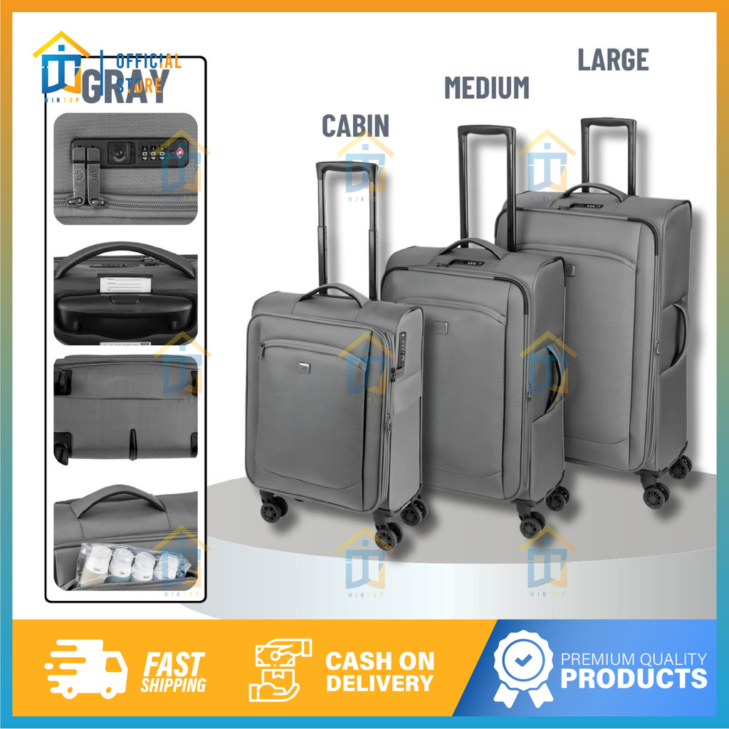 Wintop 1pc Gray Luggage – Lightweight Travel Suitcase Large Capacity ...