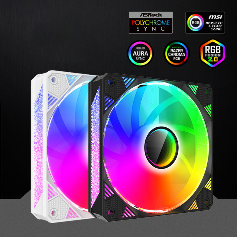 [FAS] 12cm ARGB DIY Computer Case Cooling Mute Fans PC Tower Silent ...