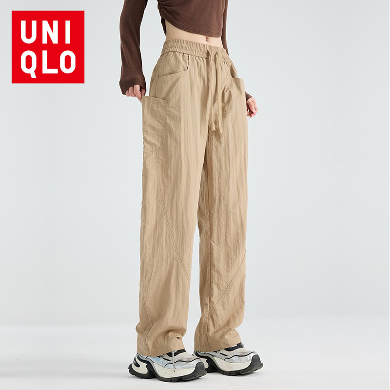 Uniqlo Fashionable cool girl trousers/ high-waisted cool cargo pants ...