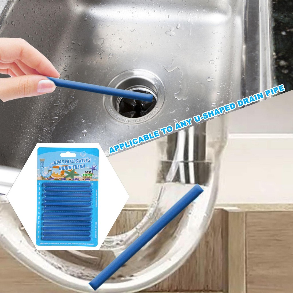 12pcs Drain Cleaner Sticks Drain Sticks Sink Clog Remover Effective ...