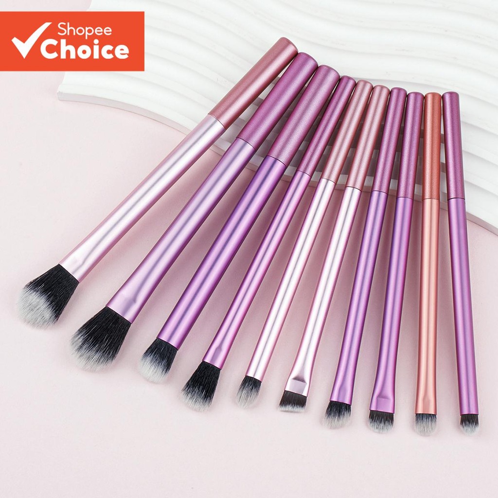 New Style 10 Eyeshadow Brush Soft Fiber Hair Makeup Brush Set ...