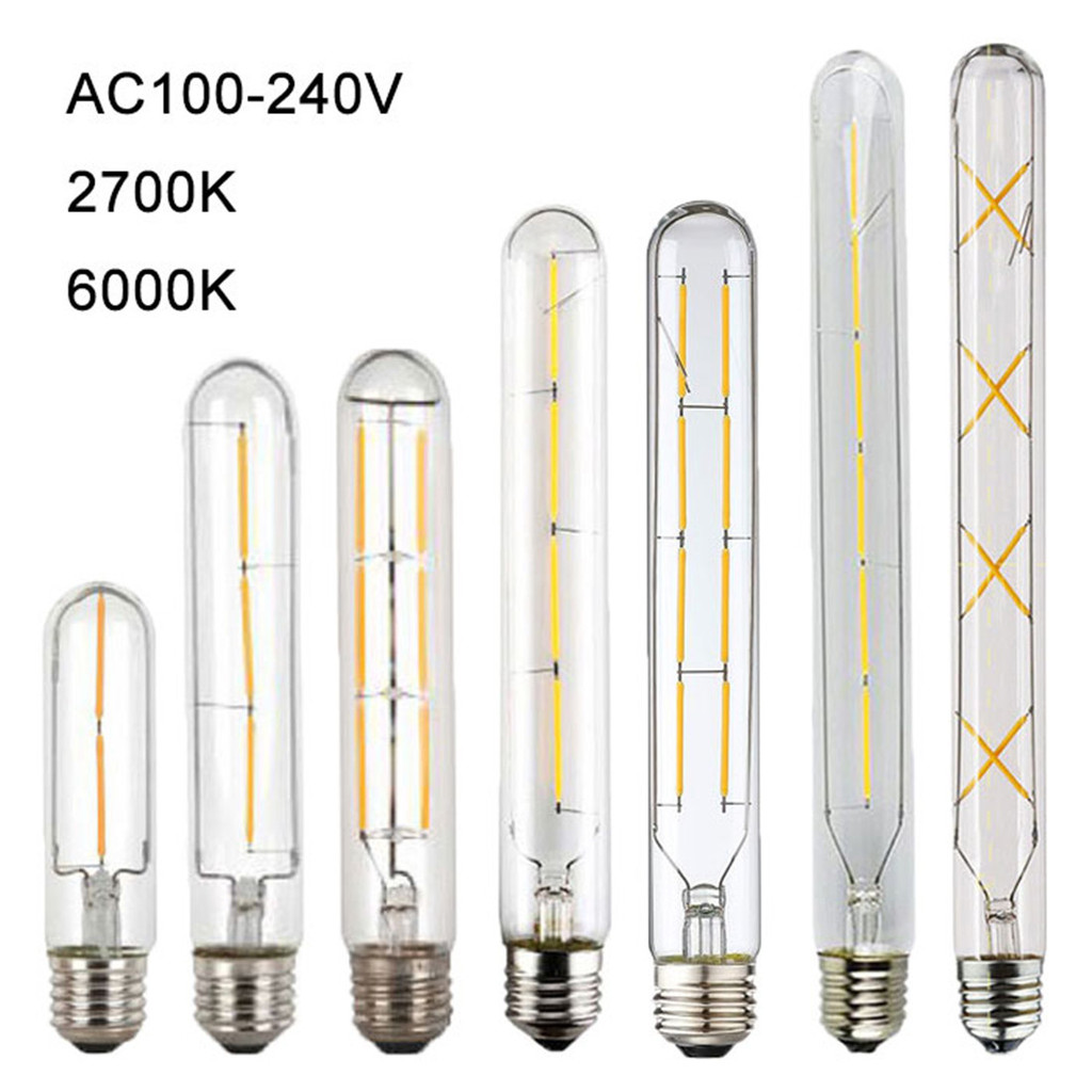 100-240V 6000K LED Filament Light Bulb 110V 120V 6500K Tubular Edison ...