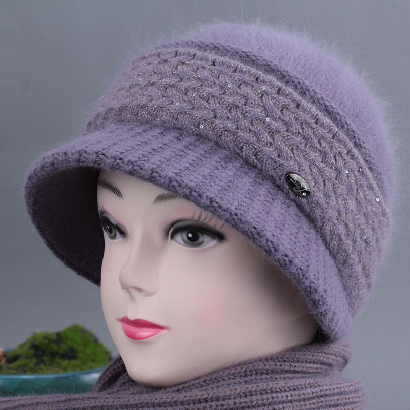 Ghgf Middle-aged Elderly Hat Female Autumn Winter Cold-proof Warm Wool ...