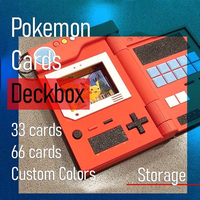 POKEMON Card TCG Deck Box POKEDEX Storage Container Deckbox Organizer ...