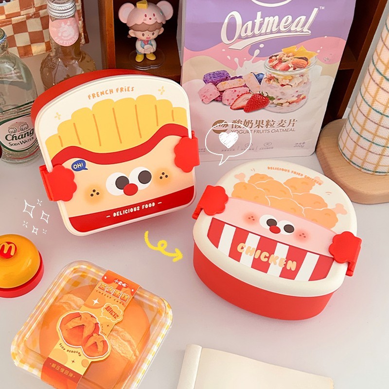 French Fries Bento Box Lovely Students Divided Lunch Box Picnic Fruit ...