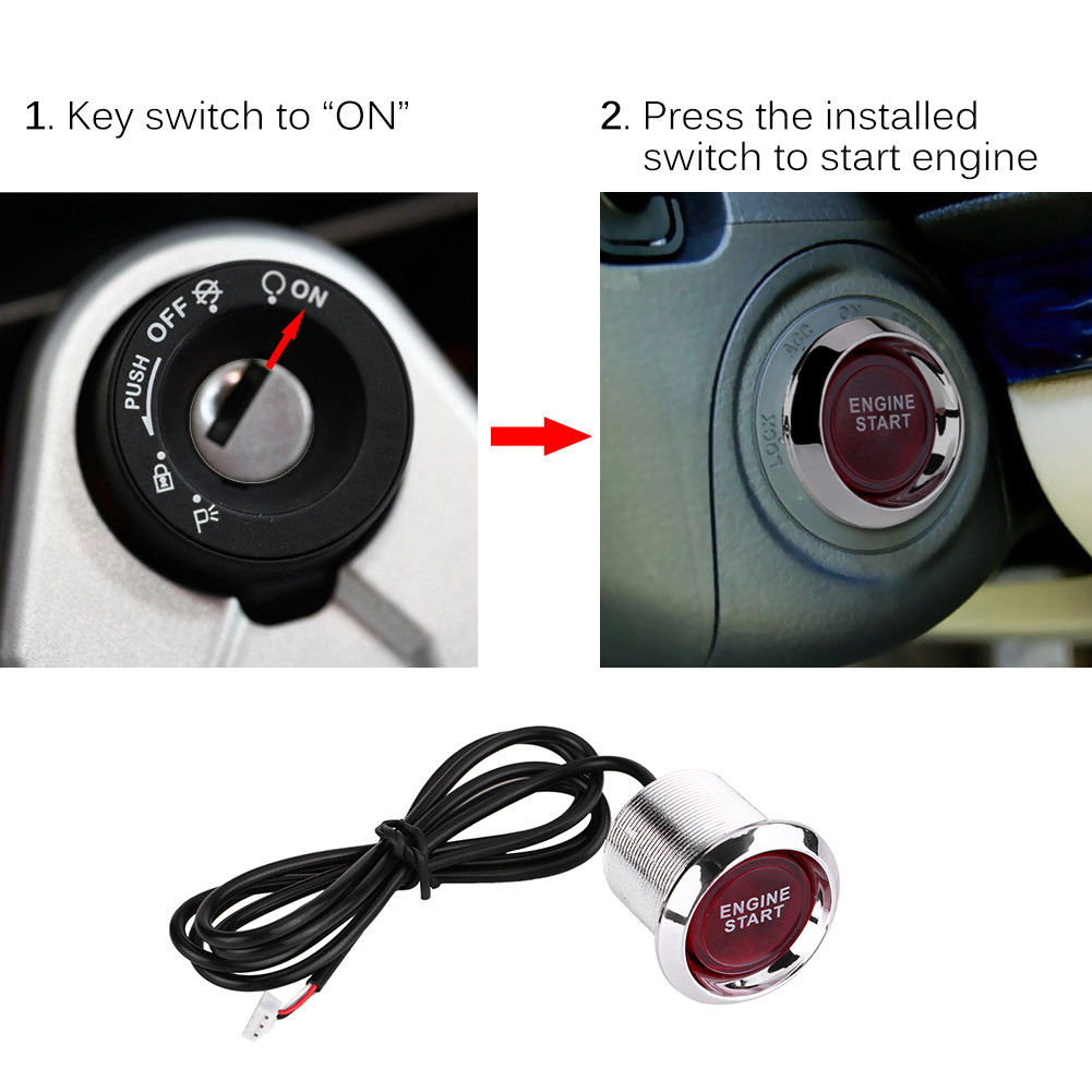 Newlanrode Qiilu Keyless Ignition Kit Universal 12V Car Vehicle Engine ...