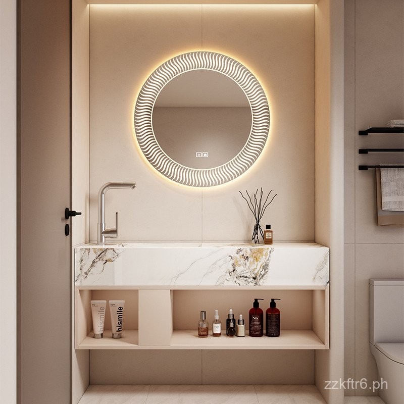 Small Narrow Long Rock Slab Under-Mount Basin Cream Style Bathroom ...