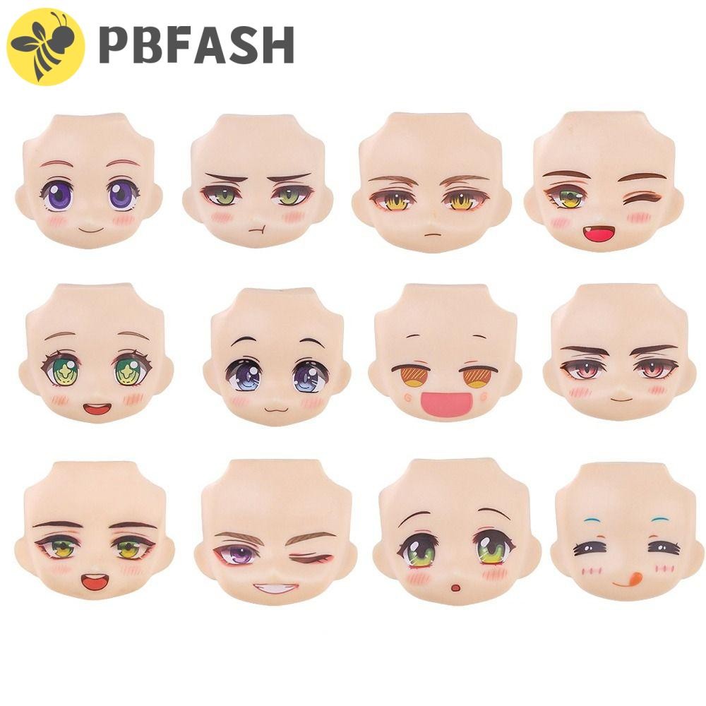 PBFASH OB11 Doll Face, 3D Decal Eyes Change Faces Doll Replacement Face ...