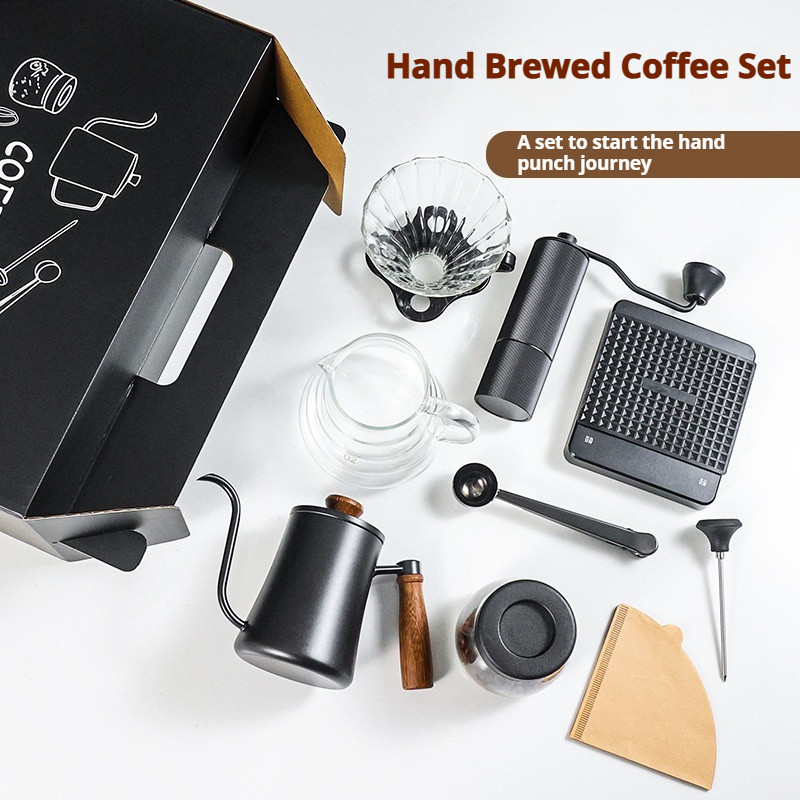 5/7 Pcs Hand Brewed Coffee Set, Filter Cup Sharing Pot Bean Grinder ...