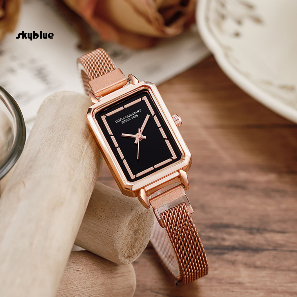 [Sy] Women Watch Ladies Square Dial Watch Stylish Women's Quartz Watch ...