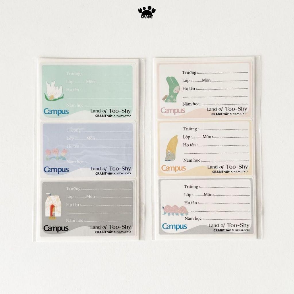 Middle school student notebook labels 3 easy decals Crabit cute theme ...
