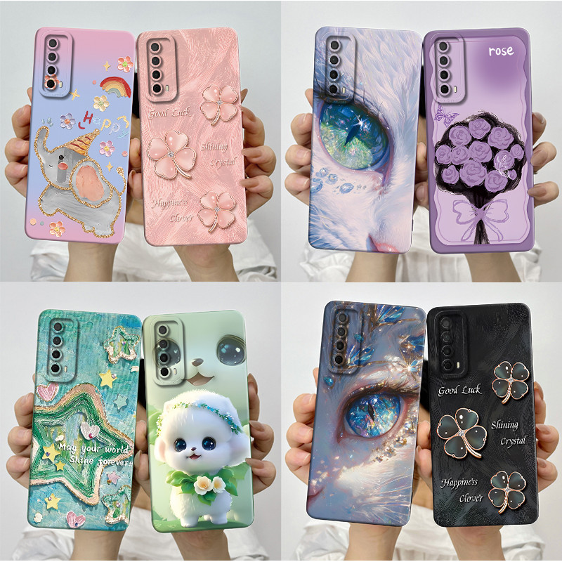 For Huawei P Smart 2021 Casing PPA-LX1 PPA-LX2 Silicone Cover Aesthetic ...