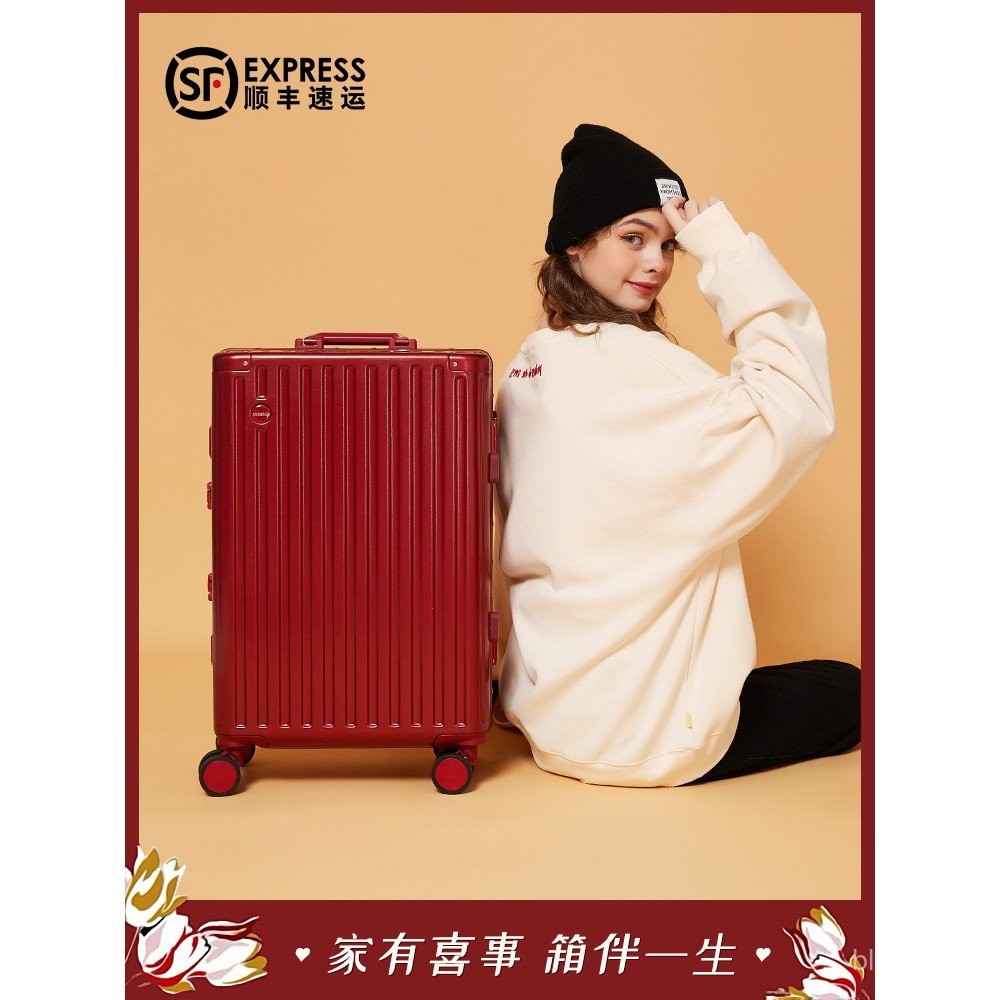 Wedding Suitcase for Women, Red Dowry Trolley Case, Wedding Shoe Press ...