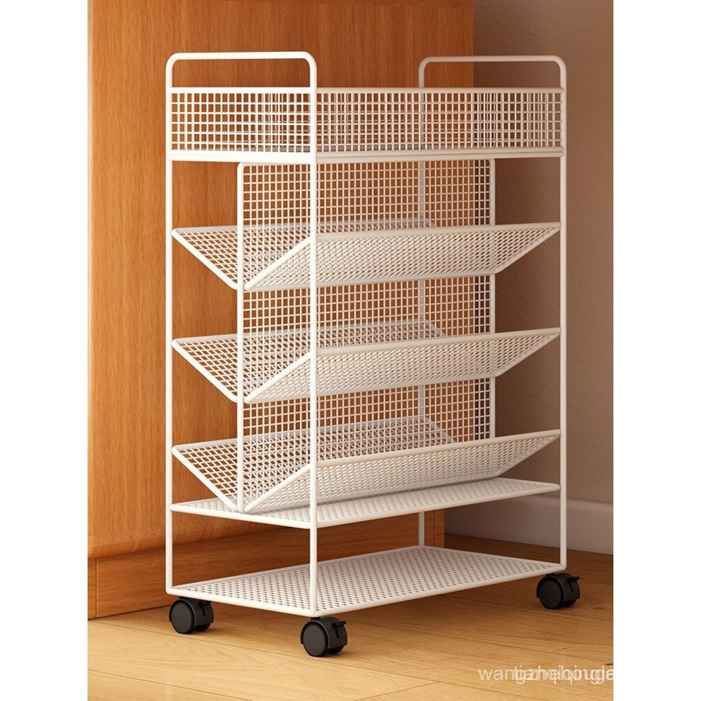 Portable Bookshelf under the Desk Classroom Desk Simple Wheeled Storage ...