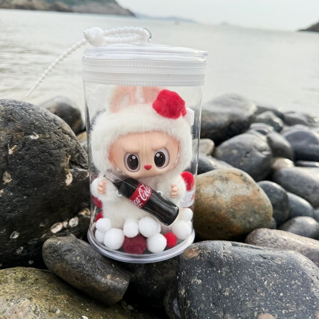 Labubu Coca-Cola Vinyl Protective Cover labubu Macaron Sitting Party ...
