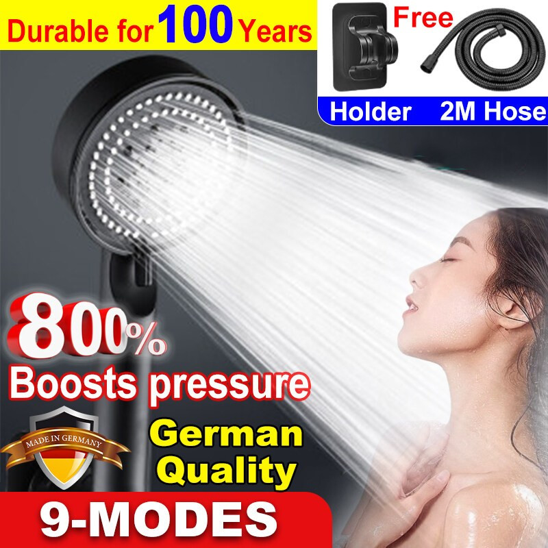 Shower Head Set shower with faucet 9-speed Pressurized Bathroom Shower ...