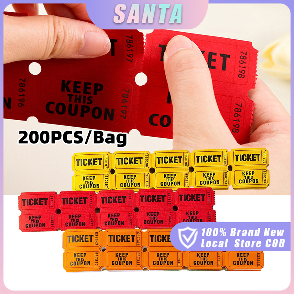 200Pcs Raffle Ticket Celebration Event Tickets, For Classroom Single ...