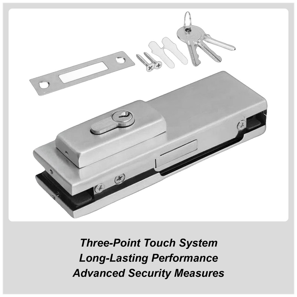 Frameless Glass Door Latch Access Control Glass Door Lock with Key No ...