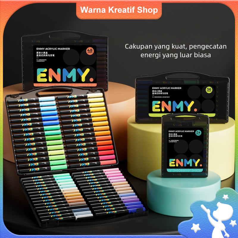 ENMY 80 Colors Direct Ink System Acrylic Marker with Flexible Tip Safe ...
