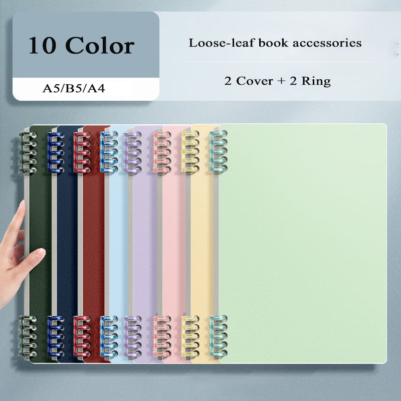 A4/A5/B5 Loose-Leaf Cover Kit, PP Shell + Binder Rings, 2 Pcs Cover+2 ...