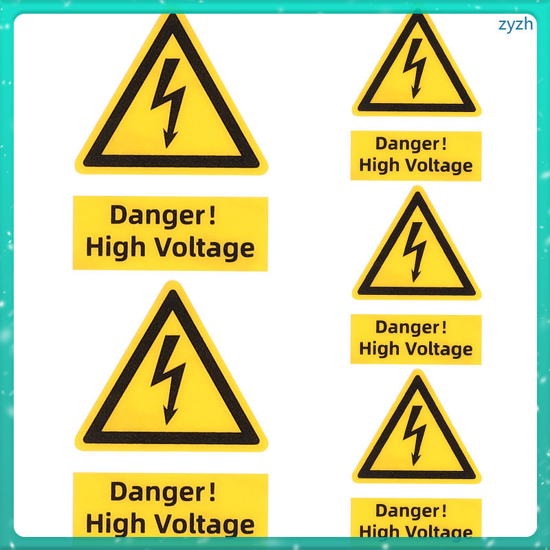 5 Pcs Voltage Safety Sticker High Warning Label - Car Stickers The Sign ...