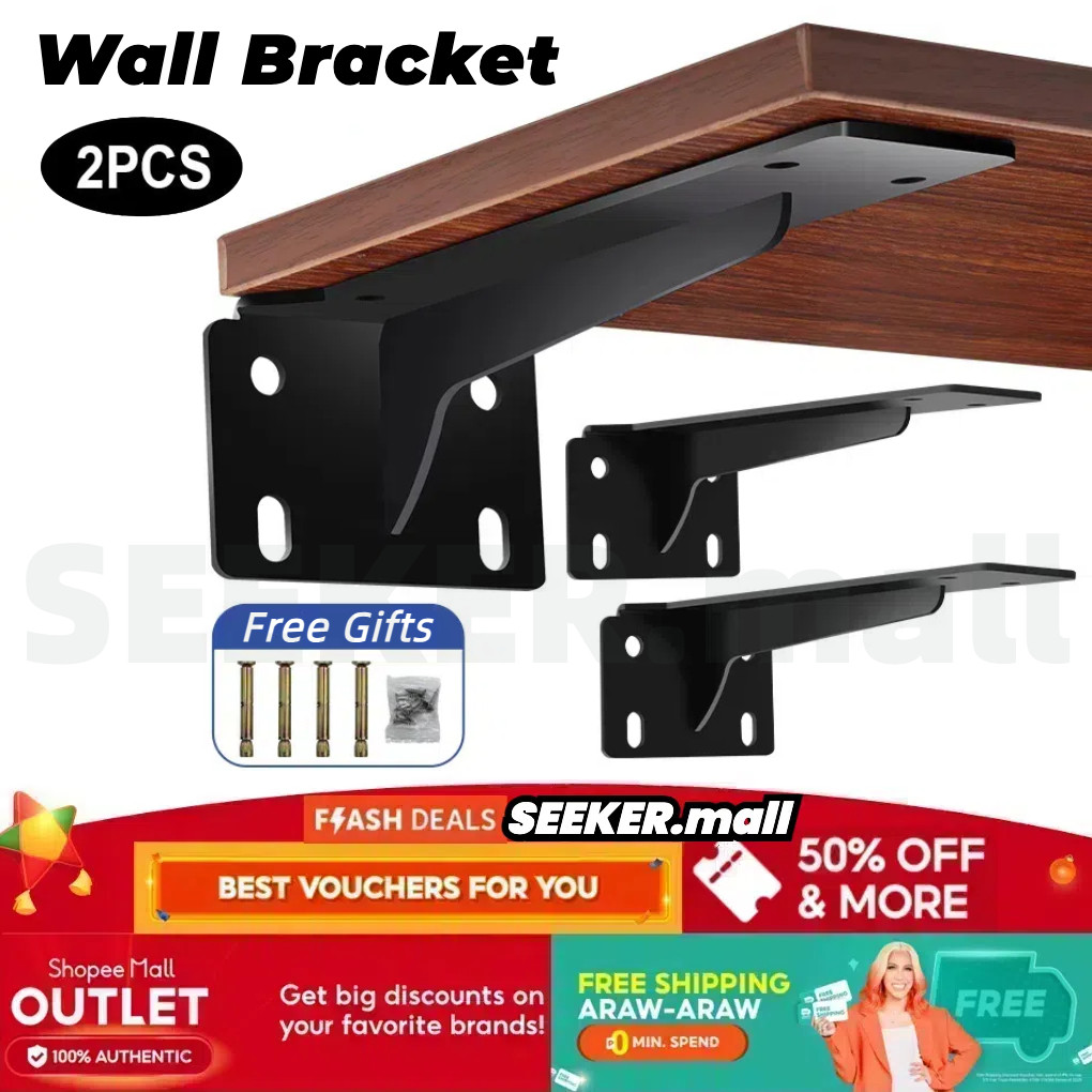 2 PCS Steel Heavy Duty Concealed Floating Wall Bracket Front and Back ...