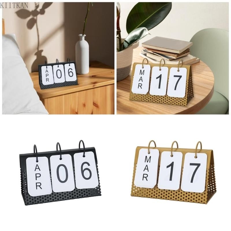 KIIK Desk Flip Calendar with Day Month Displays Flipping Permanent ...