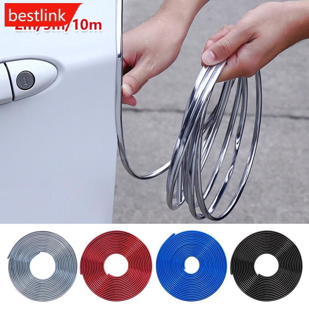 BESTLINK 2/5/10m Car Door Edge Protection Strips Noise Isolation Chrome ...