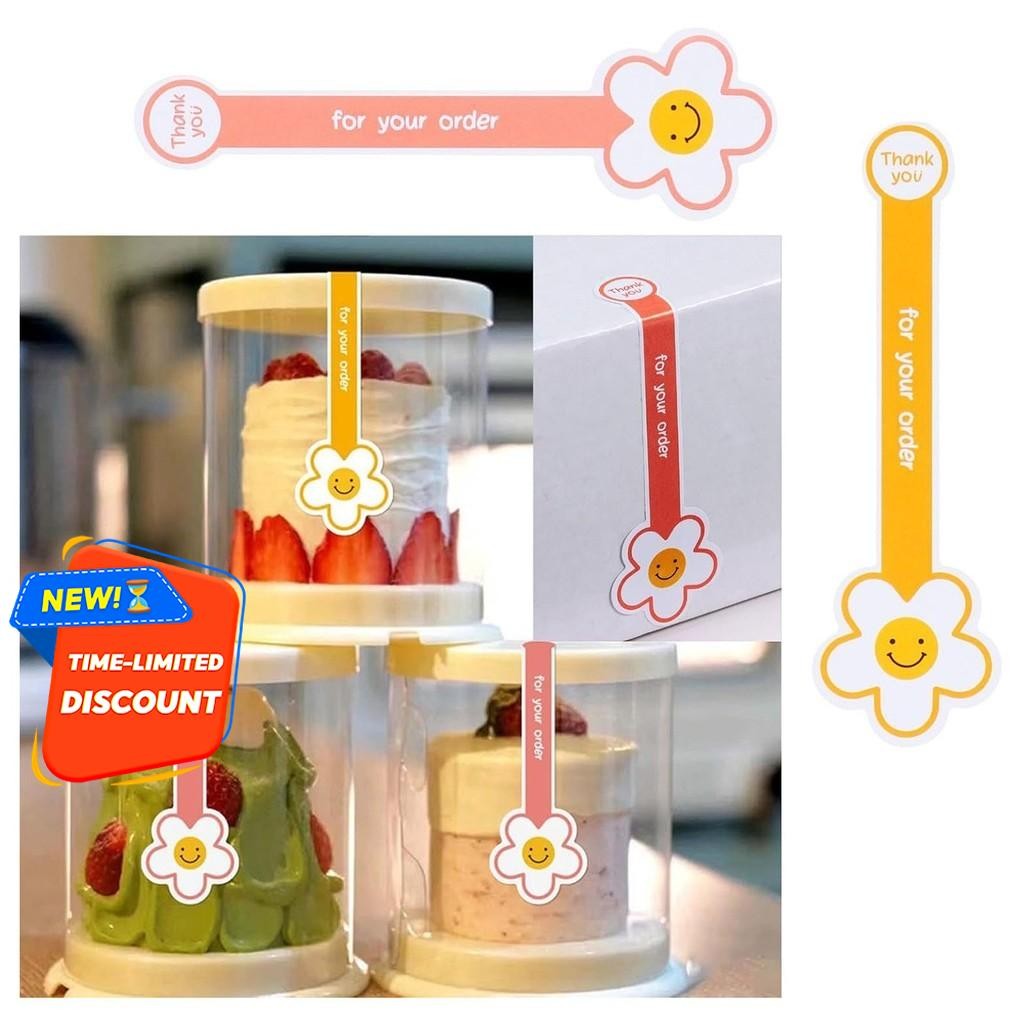 100 Stickers per Pack - Long Strips Thank You Stickers for Cake Box ...
