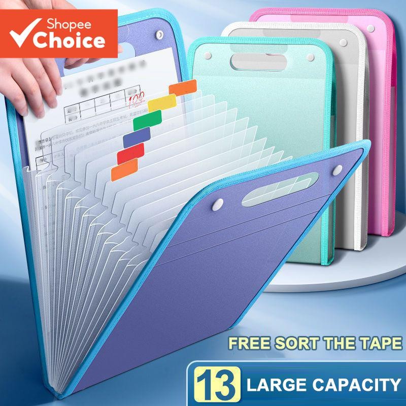 Foldable A4 Document Organizer – 13-Pocket, Portable, Durable File Bag ...