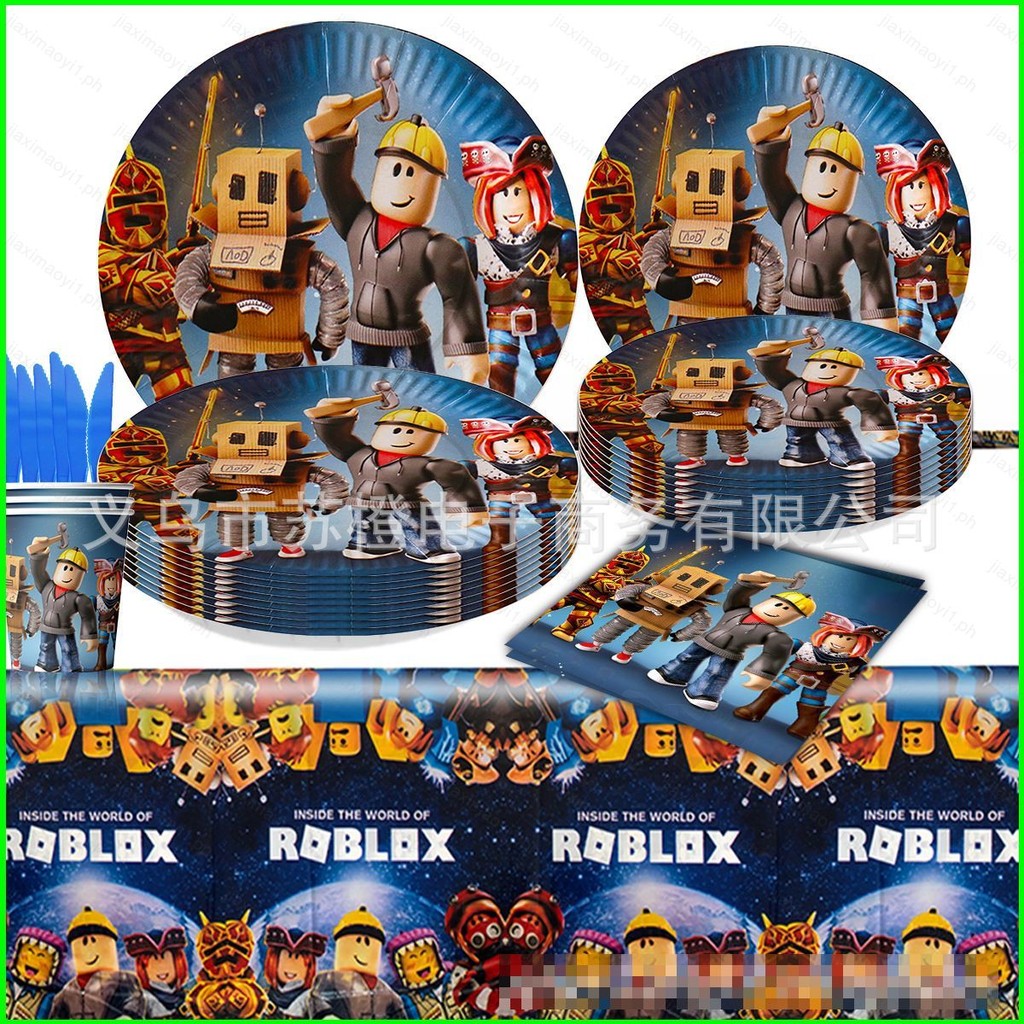 JX1 Roblox themed decoration celebrate birthday party plate paper ...