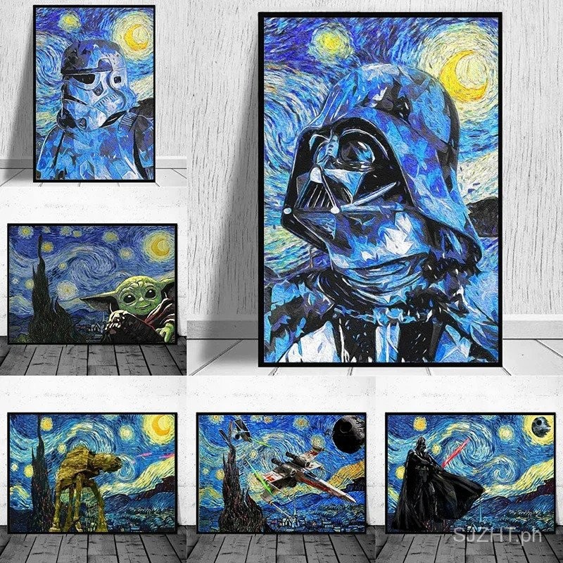 Abstract Van Gogh Starry Night Poster Prints for Living Room Disney ...