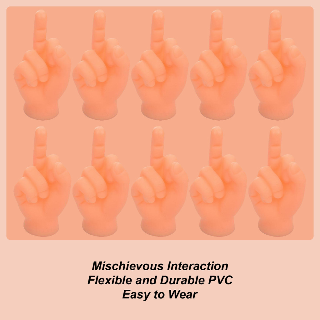 Finger Puppets Mini Hand Puppet 10pcs Realistic Middle Finger Gesture ...