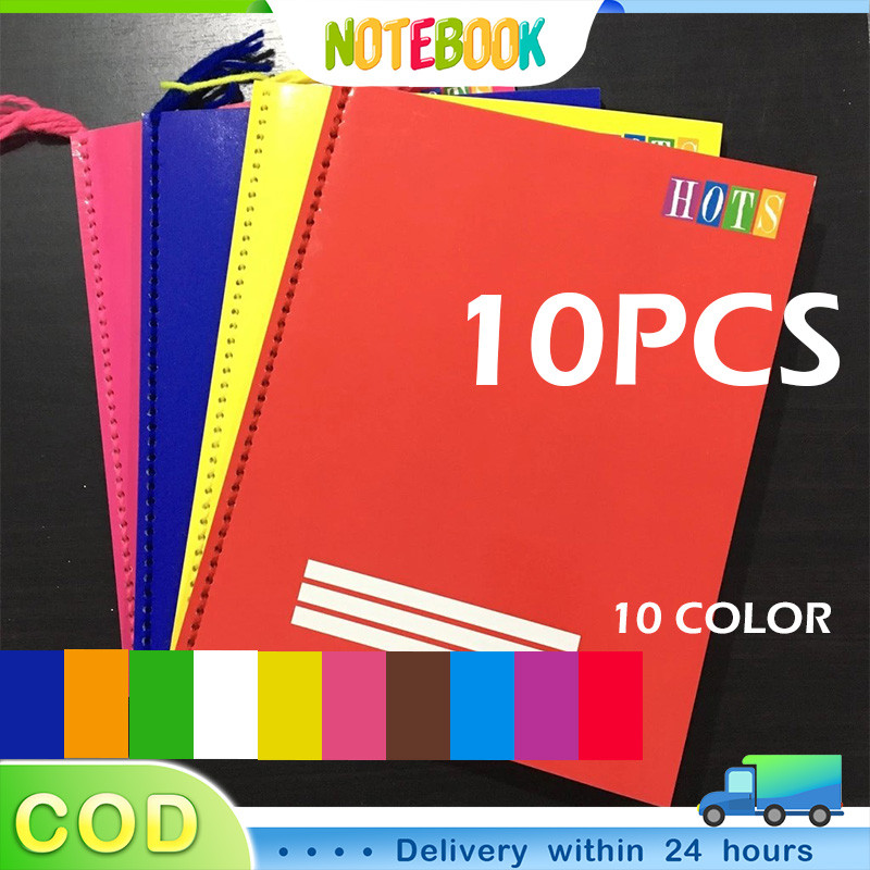 10PCS HOTS 80Lvs Notebook Set Big Yarn/Compo Bound and 10 Colors School ...
