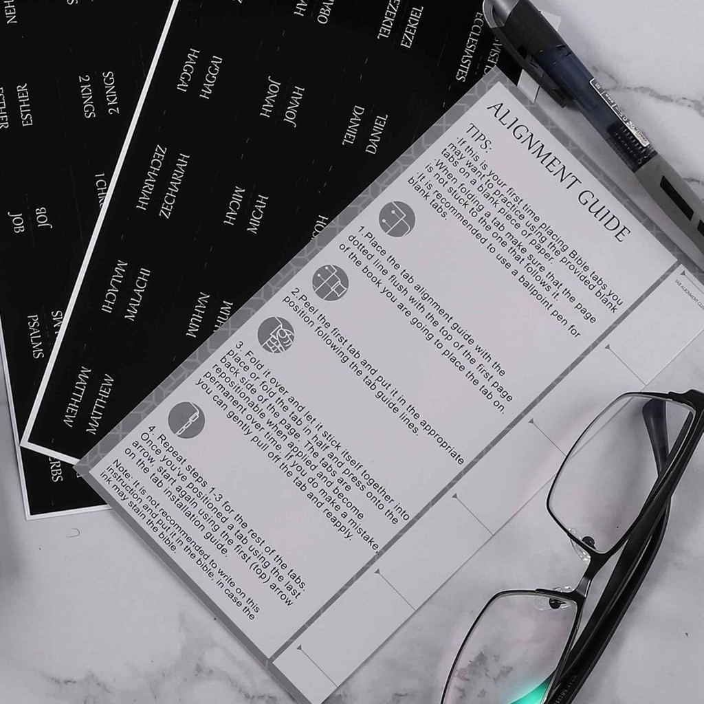 5 Sheets of Laminated Bible Tabs, Reposition Large Print Stickers, Easy ...