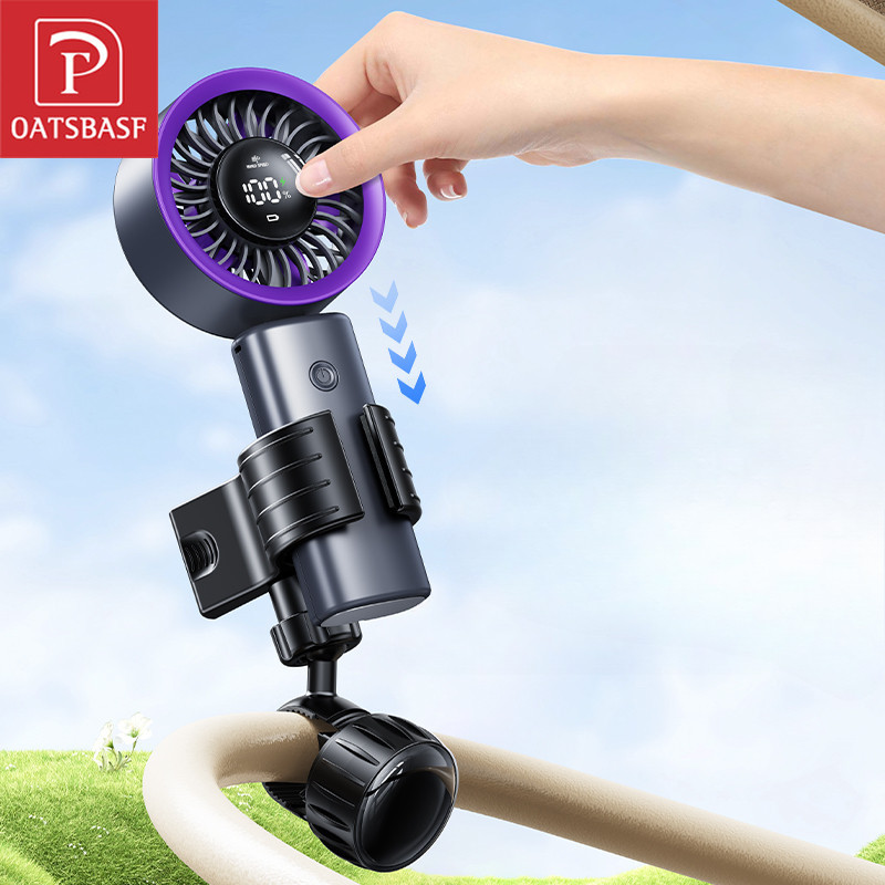 OATSBASF Adjustable Baby Stroller Handheld Fan Holder Mini Portable Fan ...