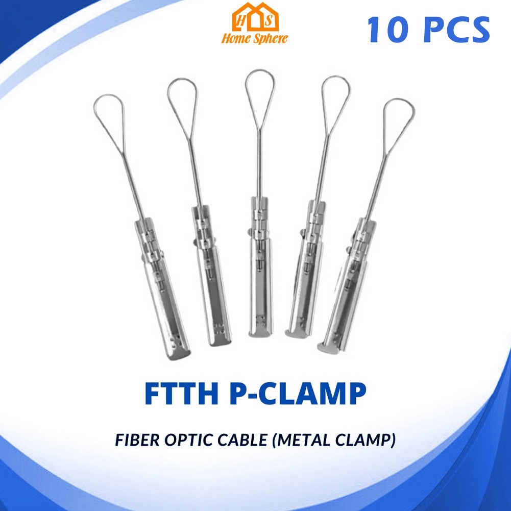 10pcs Adjustable FTTH Fiber Optic P Clamps Suspension Wire Clamp ...