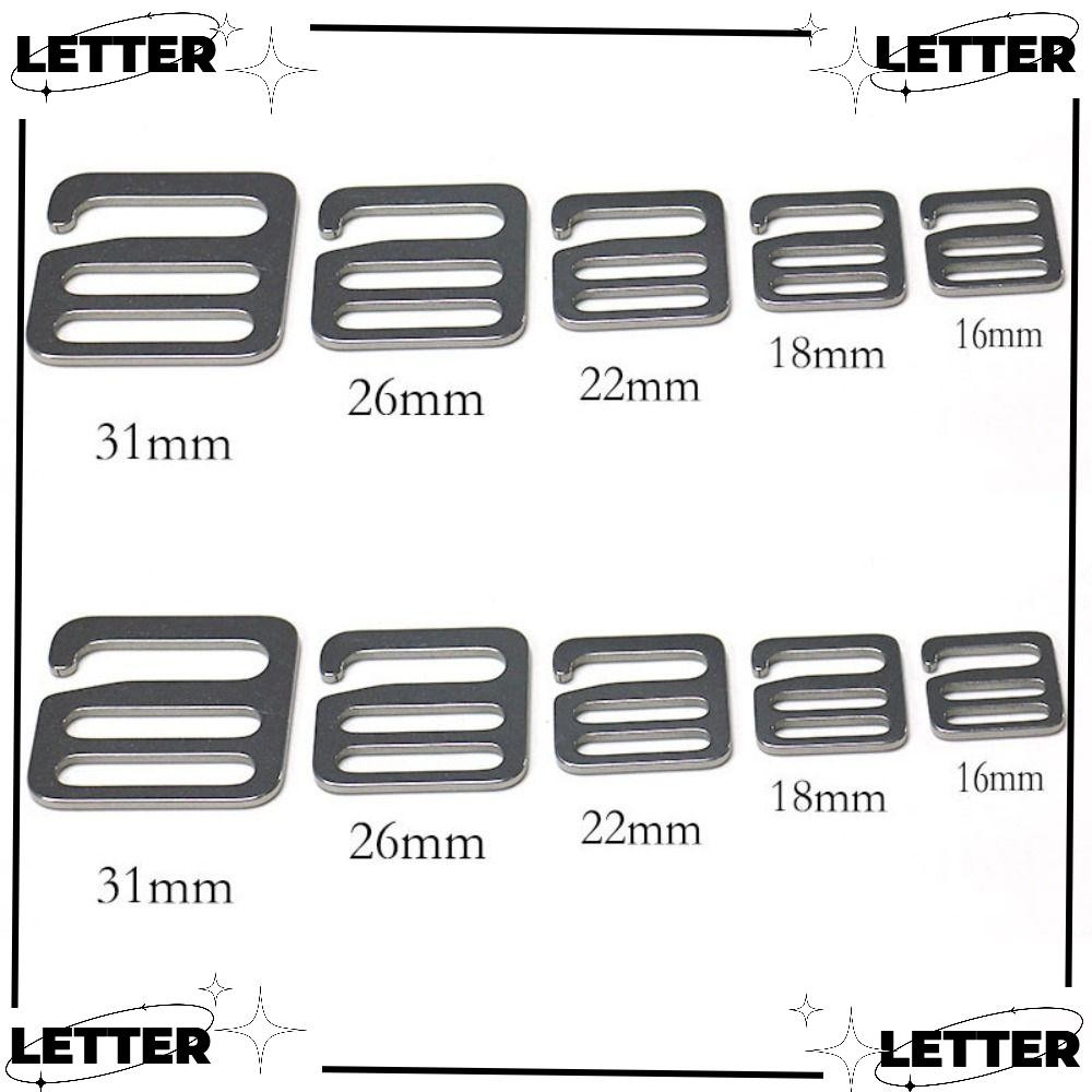 LETTER Slider Fastener, Stainless Steel 6 Sizes Webbing Strap Buckle ...