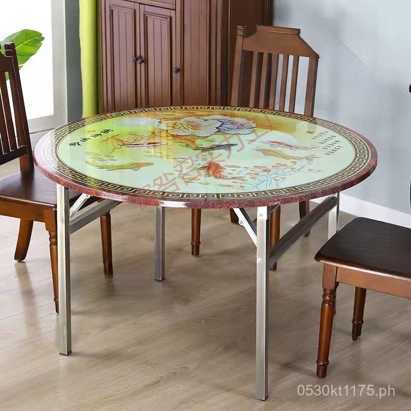 Banquet Large Round Table Dining Table Colorful Picture Dining Table ...