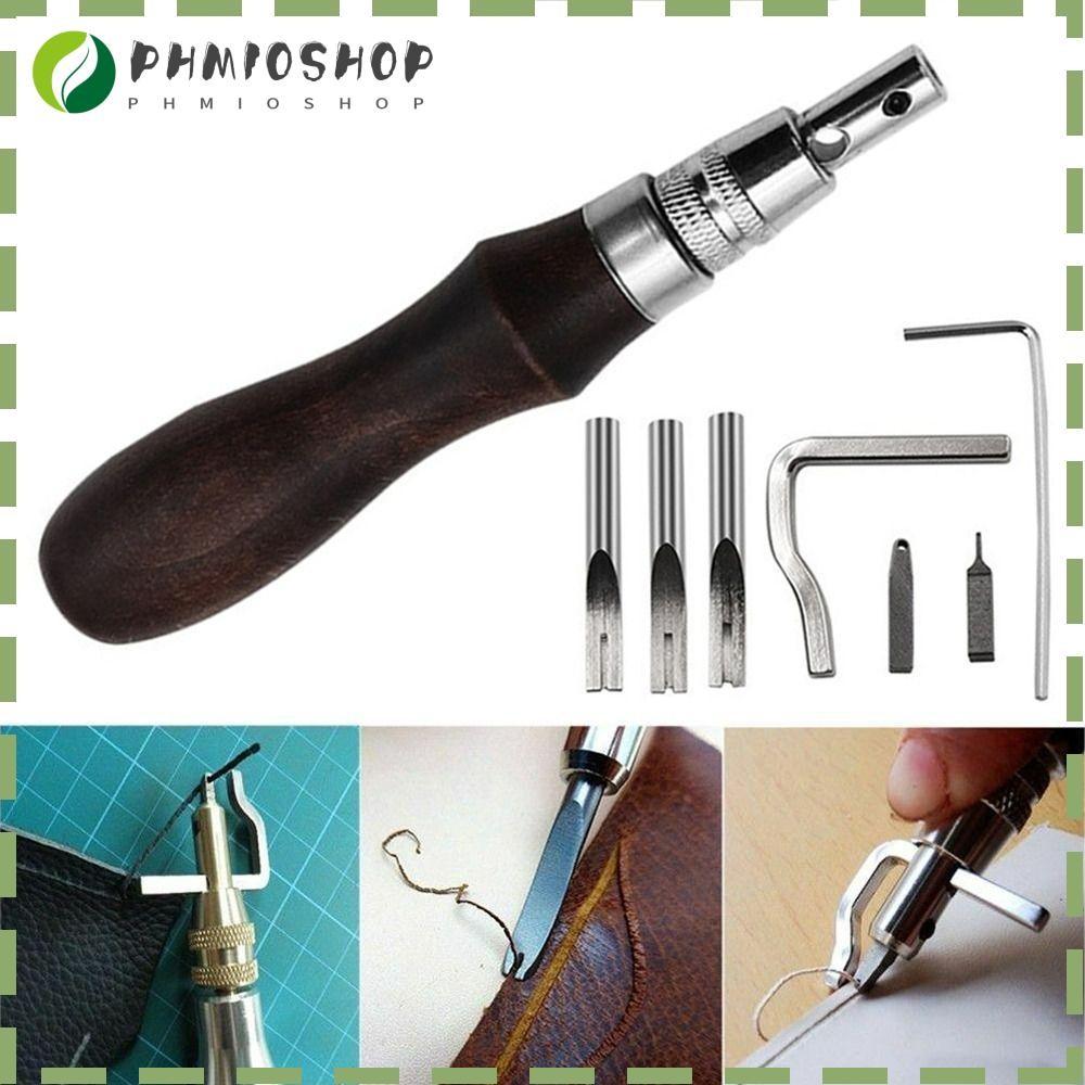 MIOSHOP Leather Edge Trimmer, Edge Pressing 7 In 1 Edge Beveller ...