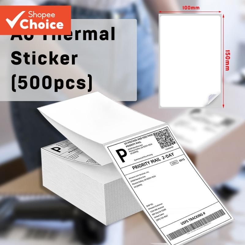 A6 Folded Thermal Shipping Labels 100x150mm Waybill Paper for Label ...