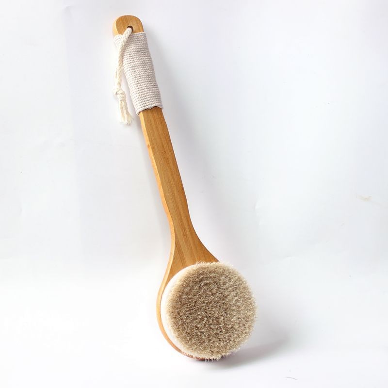Bamboo Long Handle Horsehair Soft Hair Bath Brush Rubbing Back Don't ...