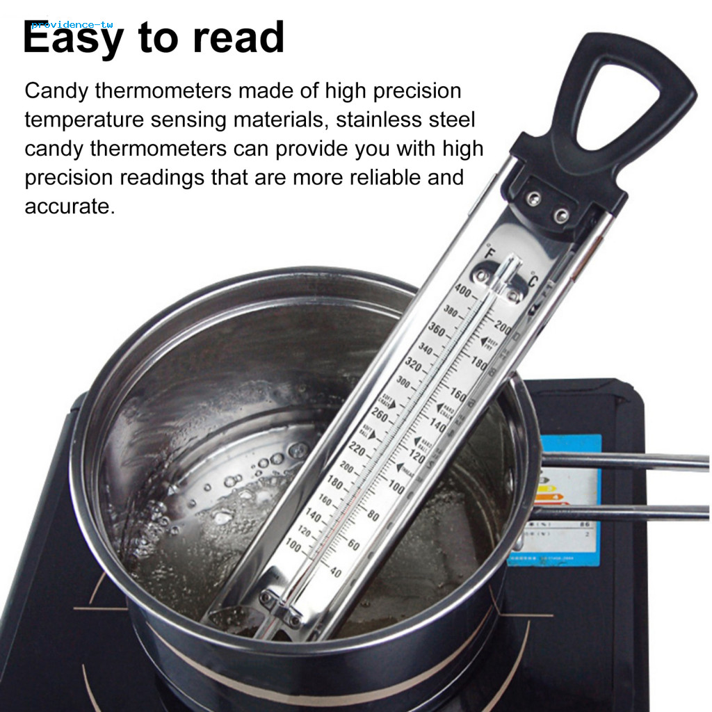 Fry Oil Thermometer with Pot Clip Home Kitchen Candy Thermometer 6-zone ...
