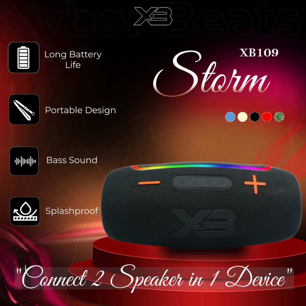 Storm XB109 Pro Portable Wireless Bluetooth Speaker Waterproof Sorround ...
