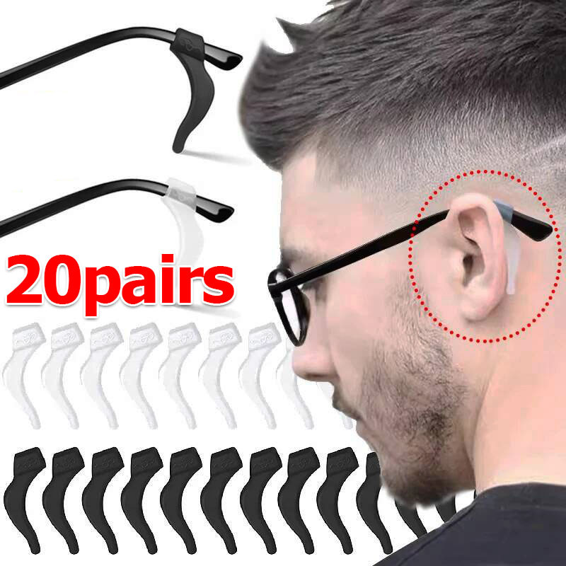 5/10/20Pairs Anti Slip Eyeglass Ear Grip Hook / Silicon Glasses Temple ...