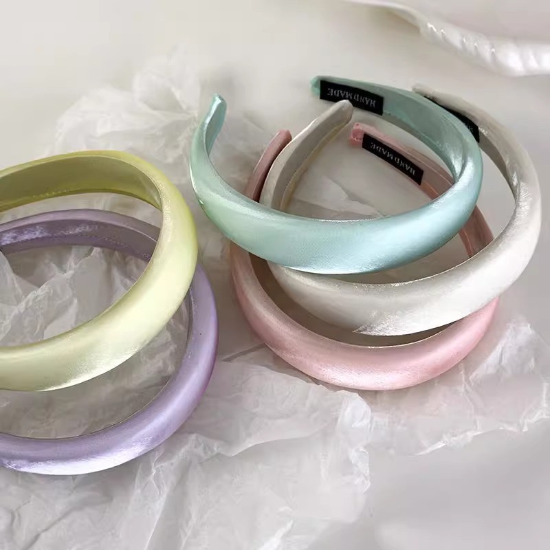 16cm Satin Mercerized Sponge Headband Female Korean Temperament Hair ...